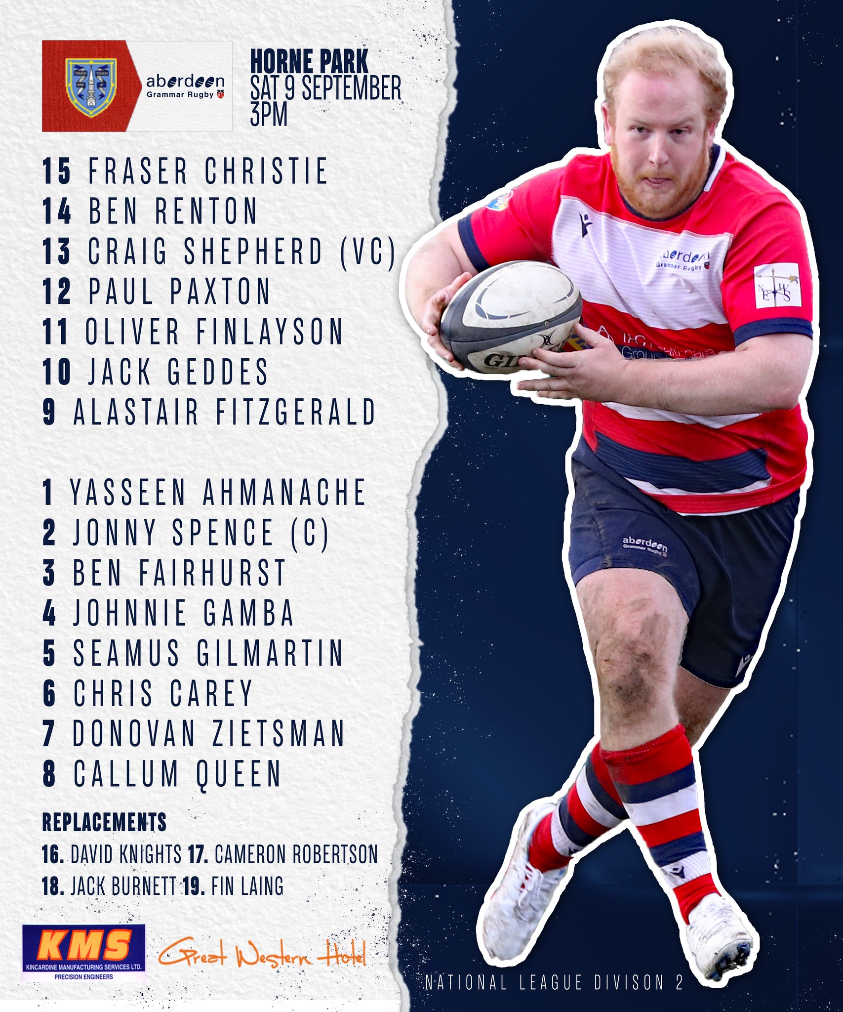 Falkirk RFC v Aberdeen Grammar Rugby - 09/09/23 - Aberdeen Grammar Rugby