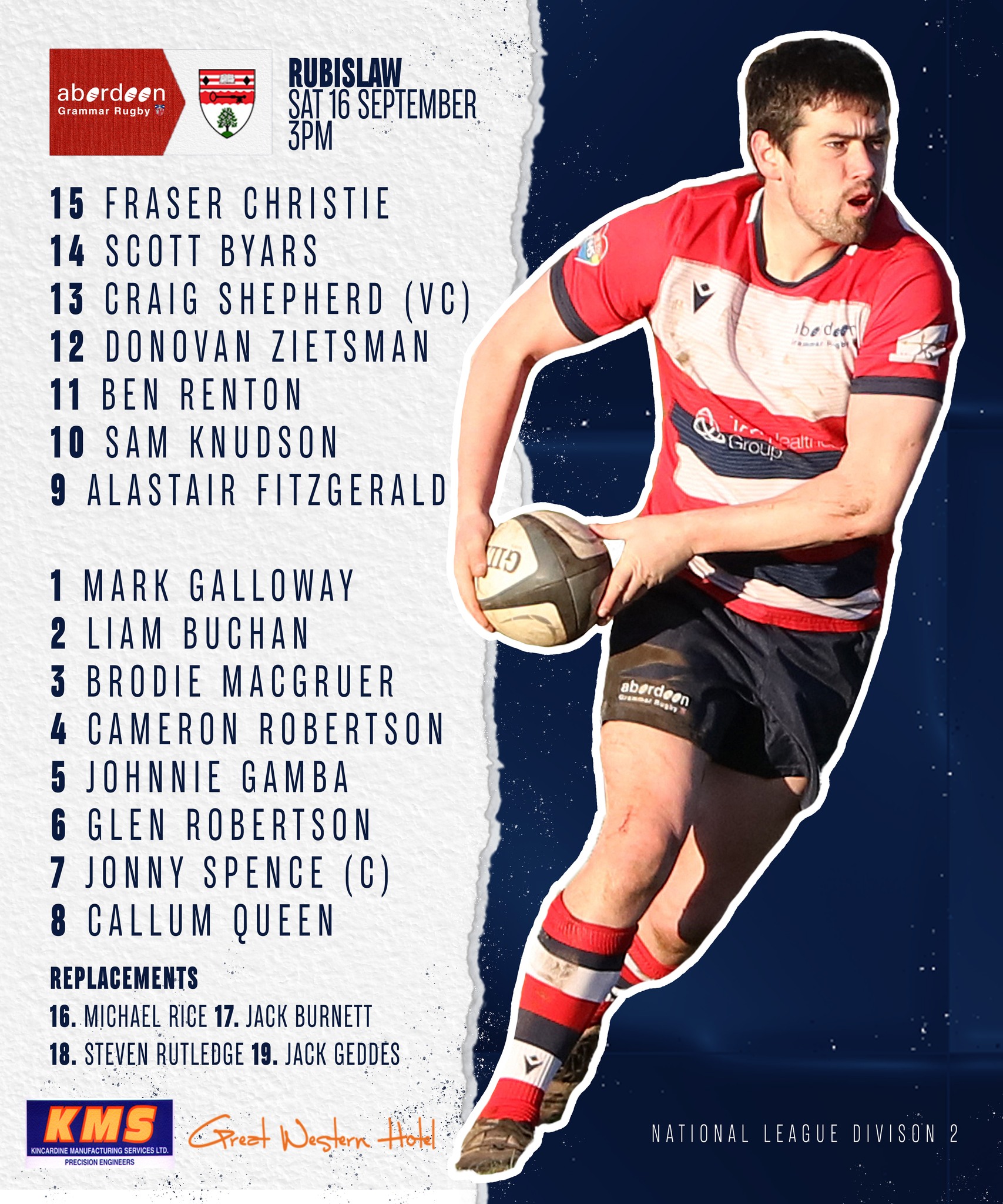 Aberdeen Grammar Rugby v Lasswade RFC - 16/09/23 - Aberdeen Grammar Rugby