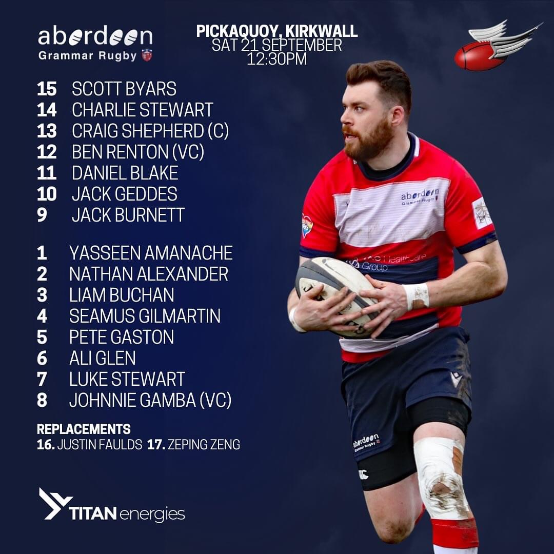 Orkney RFC 32 Aberdeen Grammar Rugby 45 - 21/09/24 - Aberdeen Grammar Rugby